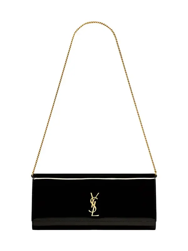 Saint Laurent Kate Clutch In Patent Leather - Black