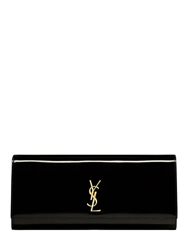 Saint Laurent Kate Clutch In Patent Leather - Black