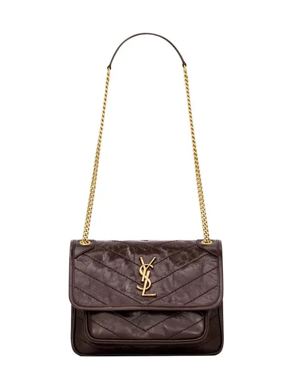 Saint Laurent Niki Baby Bag In Vintage Leather - Arabica