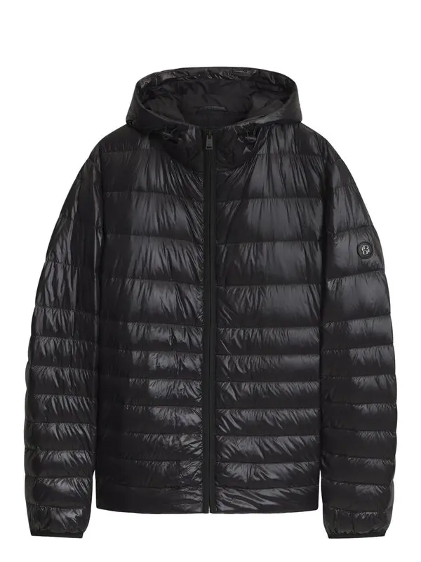BOSS Hooded Down Jacket In Water-repellent Fabric - Black