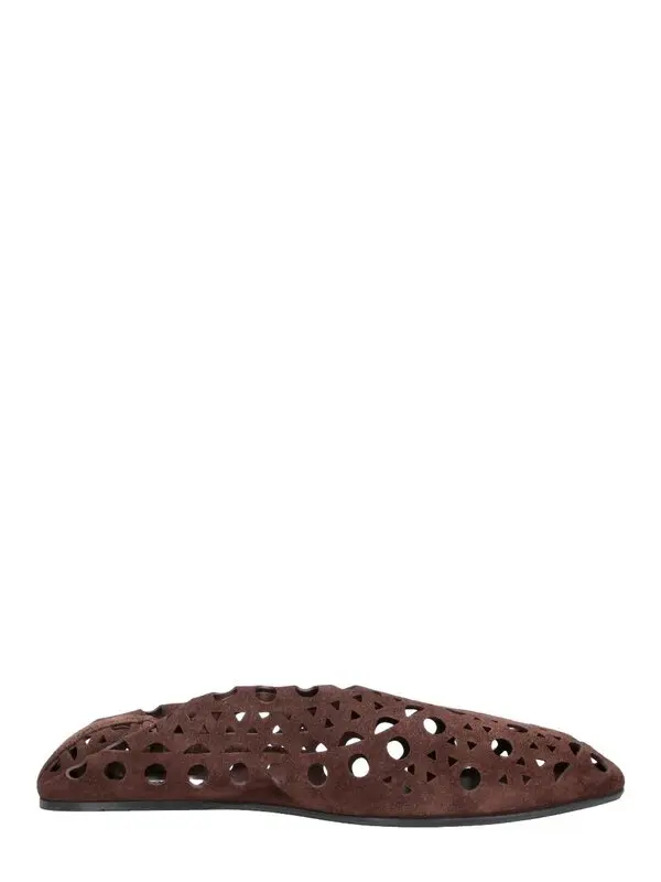 Alaïa Vienne Flat Shoes - Brown