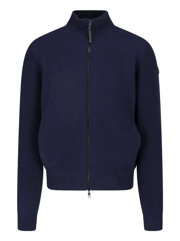 Moncler Virgin Wool And Cashmere Cardigan - Blue