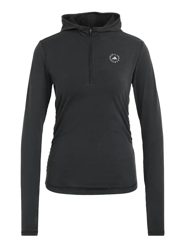 Stella McCartney X Adidas Studio Ruched Long Sleeve Top - Black