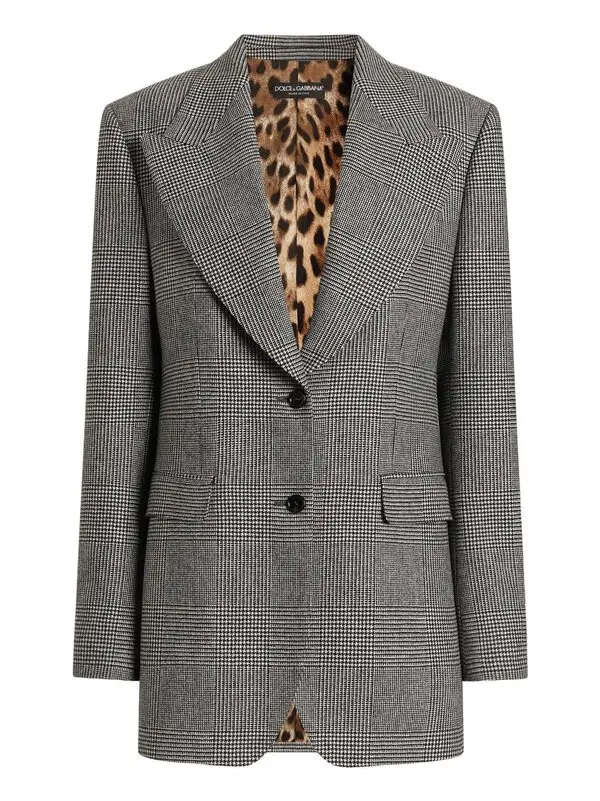 Dolce & Gabbana Glen Plaid Flannel Single-breasted Jacket - Multicolor