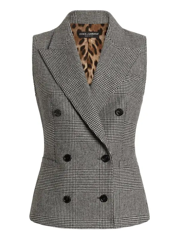 Dolce & Gabbana Glen Plaid Flannel Vest - Multicolor