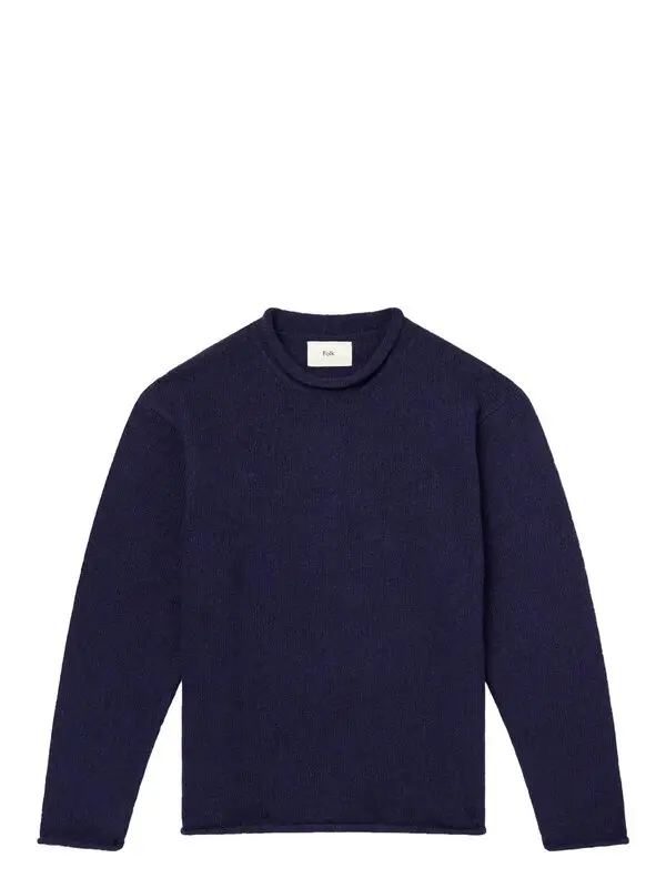 Folk Slouch Wool-blend Sweater - Blue