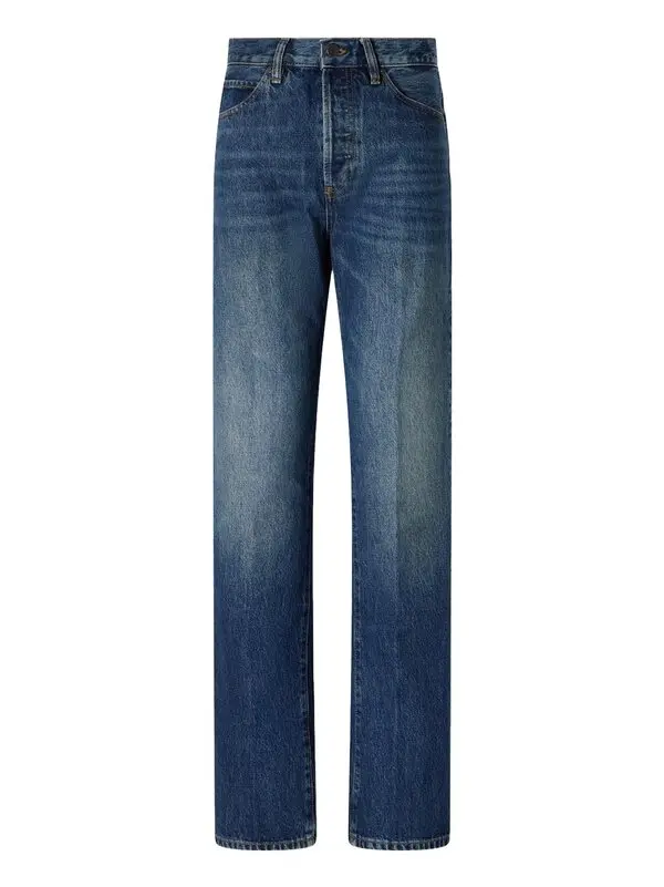 FRAME The Sotheby's Vertical High-rise Straight-leg Jeans - Blue