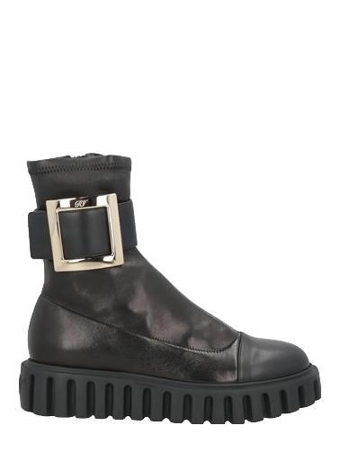 ROGER VIVIER Leather Ankle Boots With Buckle Detailing - Black