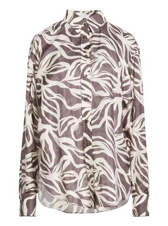 Brunello Cucinelli Silk Print Shirt - Brown