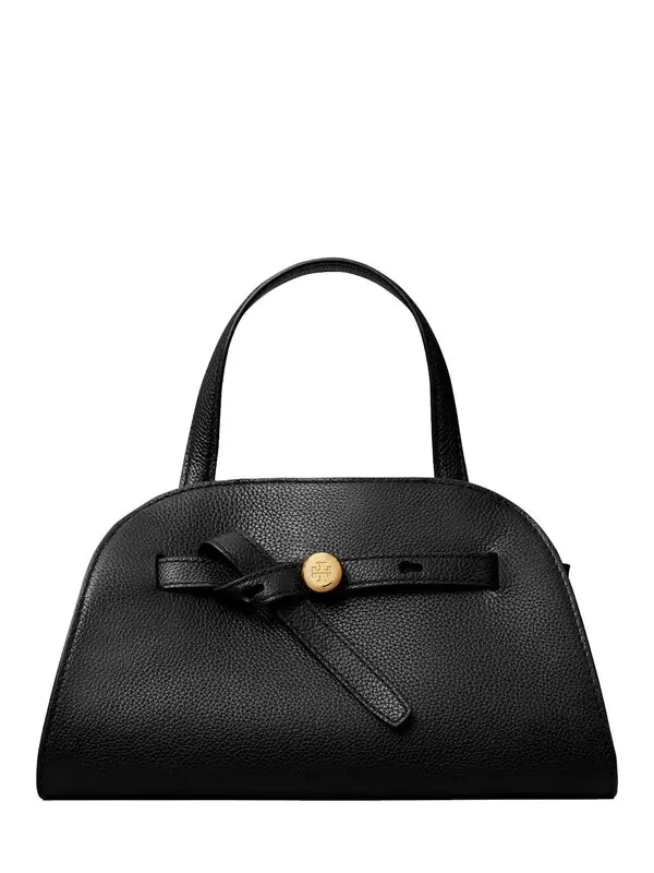 Tory Burch Romy Small Leather Satchel Bag With Shoulder Strap - Black