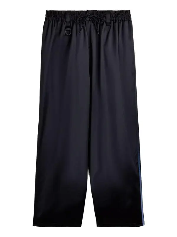 ADIDAS Y-3 Technical Fabric Trousers With Iconic Side Stripes - Black