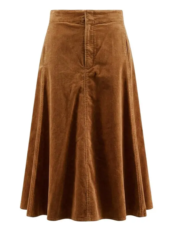 Polo Ralph Lauren A-line Corduroy Skirt - Brown