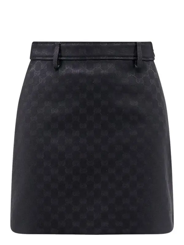 Gucci Primavera Gg Cotton Blend Mini Skirt - Black