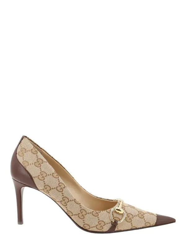 Gucci Donna Gg Fabric Pumps - Beige