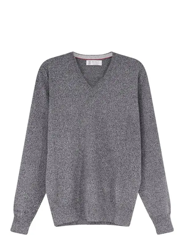 Brunello Cucinelli V-neck Cashmere Sweater - Grey