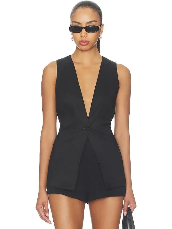 EAVES Iyla Vest Top - Black