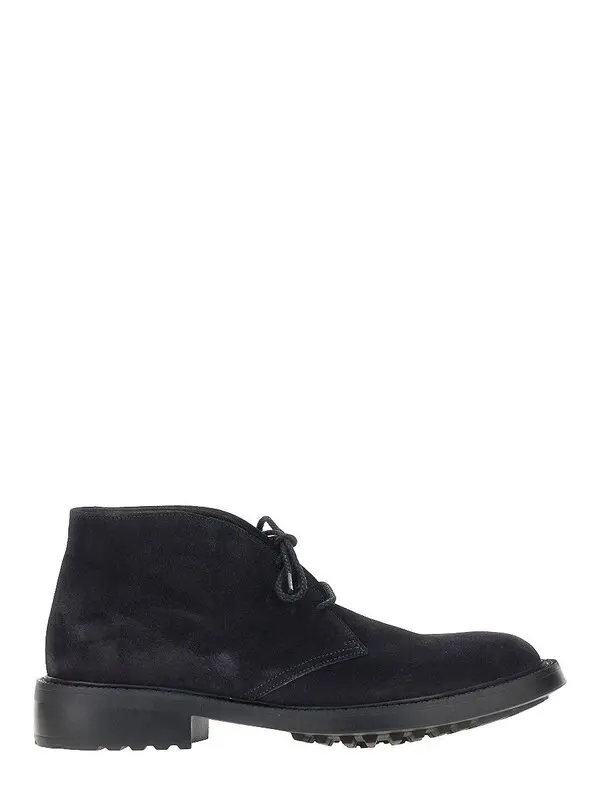JUAN LACARCEL BY CALCE Suede Leather Lace-up Chukka Boots - Blue