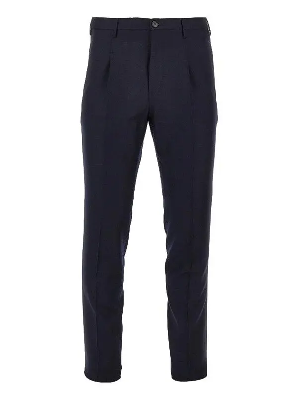 Incotex Pattern Super 100's Wool Pants - Blue