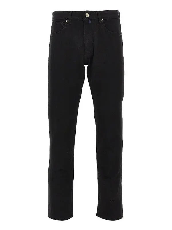 Incotex Regular Fit Stretch Cotton Denim Jeans - Black