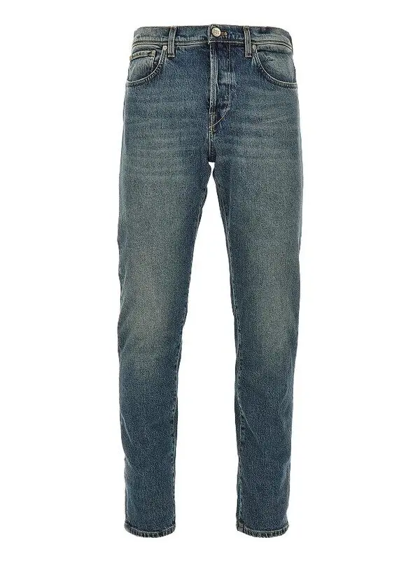Incotex Tapered Fit Stretch Cotton Denim Jeans - Blue