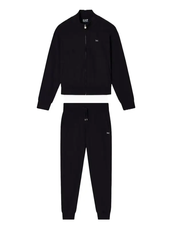 EA7 Logo-detail Long-sleeve Tracksuit Set - Black
