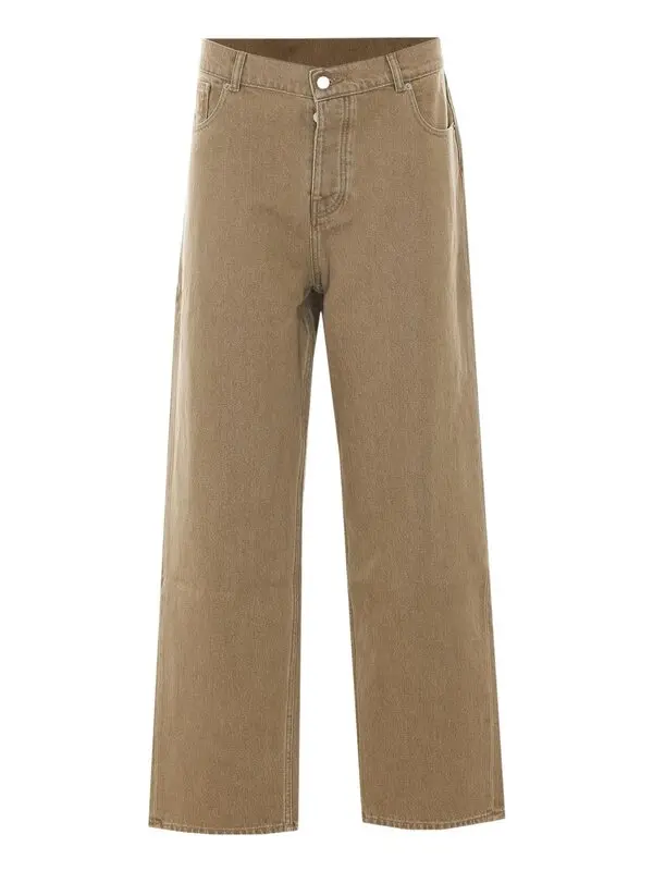 Drole De Monsieur Belt-loop Straight-leg Jeans - Brown