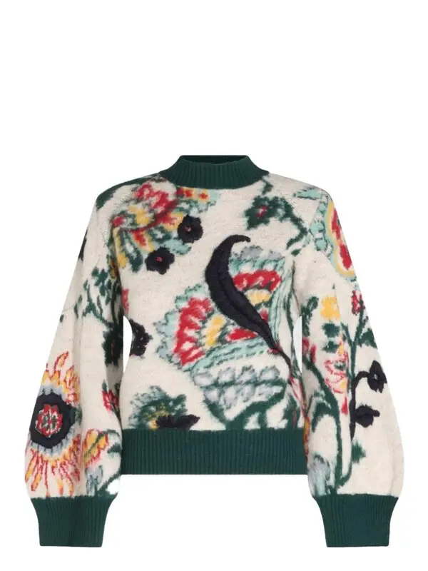 Sacai Jacquard Floral Knitted Sweater - Multicolor