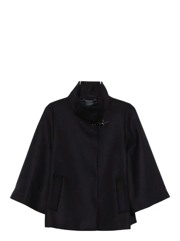 FAY Toggle-fastening Funnel-neck Cape - Black
