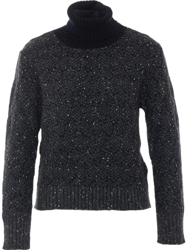 Alpha Studio Lurex Turtleneck Knitted Sweater - Black