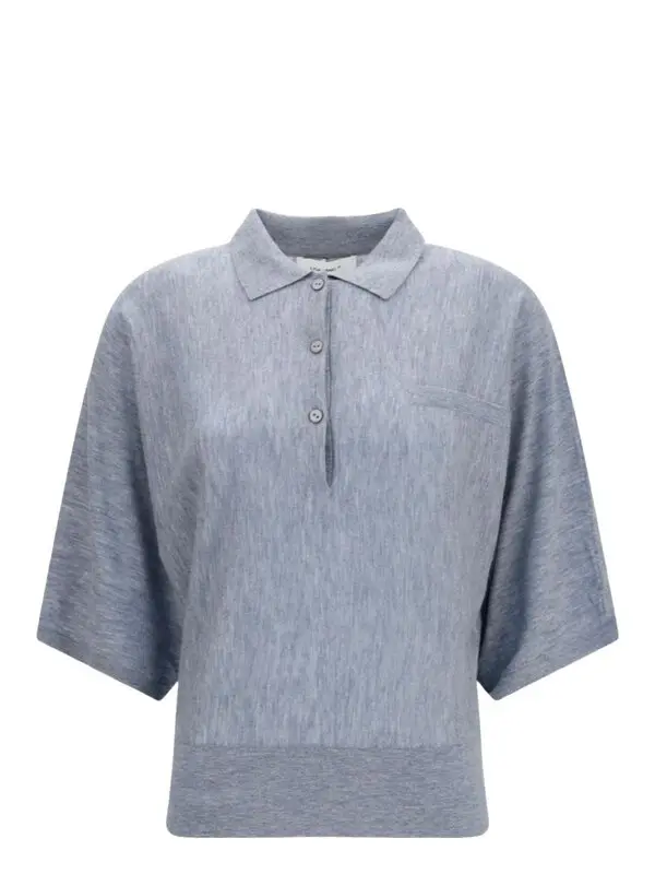 LISA YANG Norie Polo Knitted Top - Grey