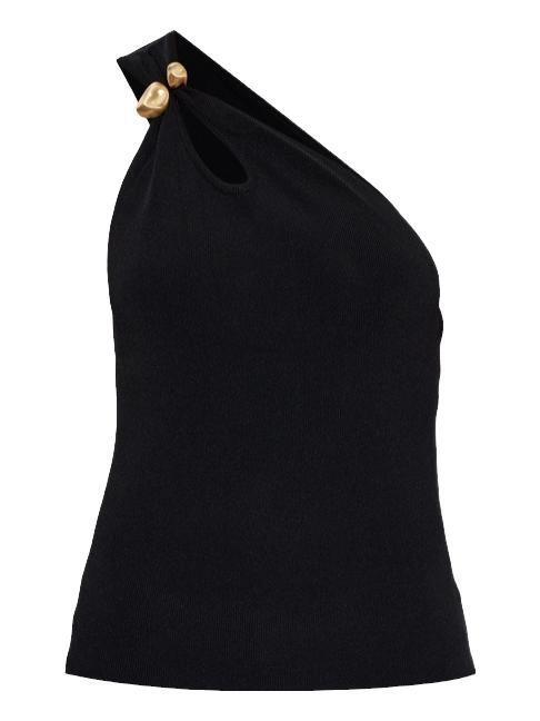 Cult Gaia Anouk Knit One-shoulder Top With Cutout Detail - Black