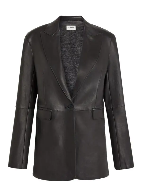 P.a.r.o.s.h Long Sleeve Leather Blazer - Black