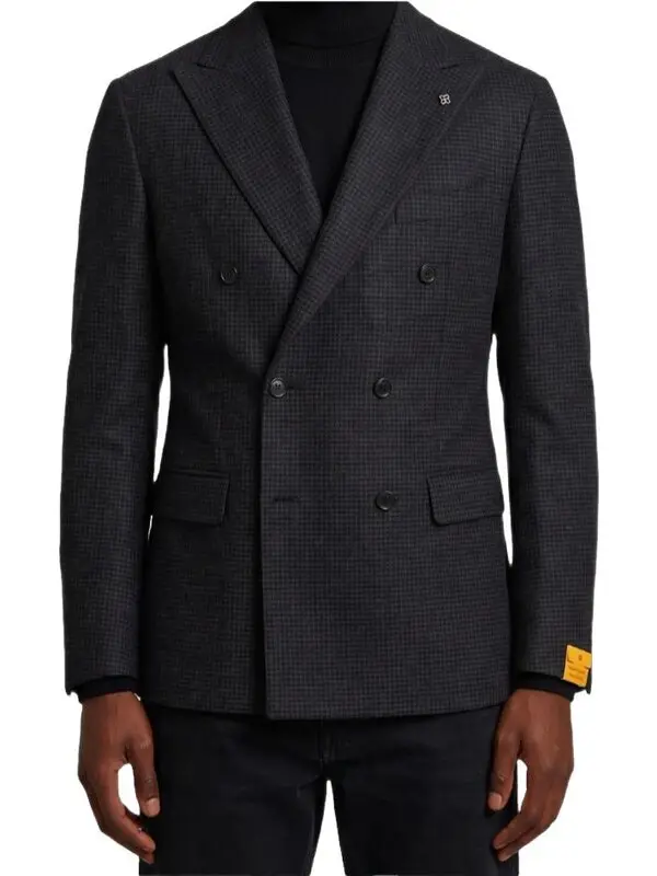 Tagliatore New York Houndstooth-pattern Blazer - Black