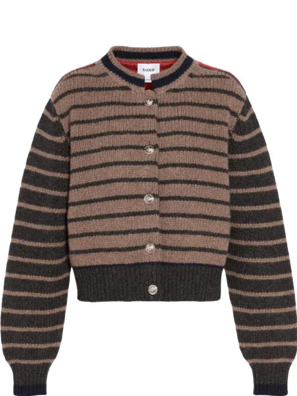 BARRIE Striped Cardigan - Brown