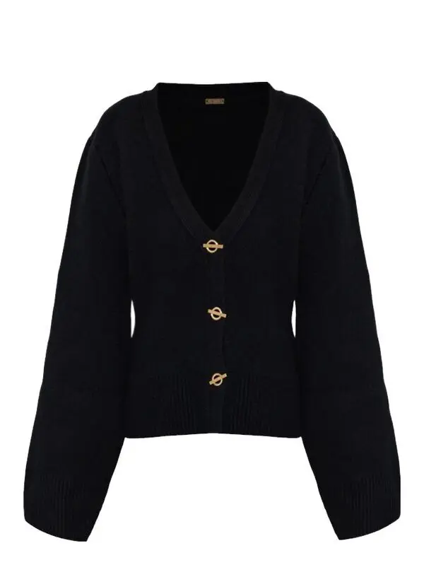 Cult Gaia Long Sleeve V-neck Cardigan - Black