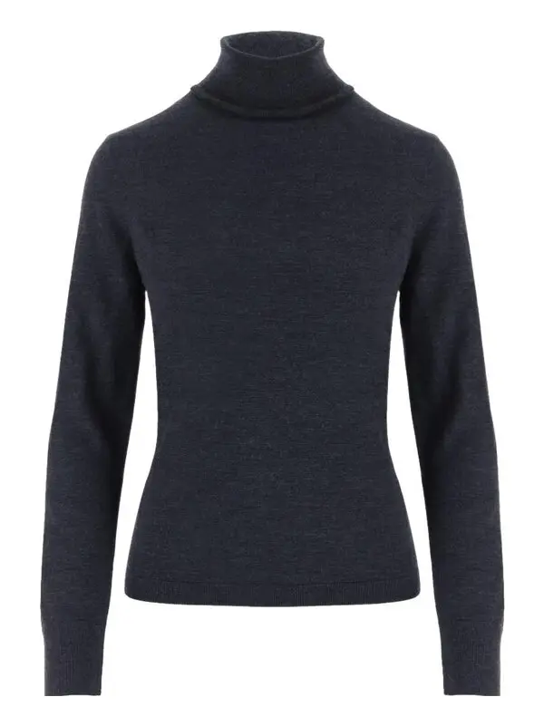 ALLUDE Fitted Turtleneck Knit Sweater - No