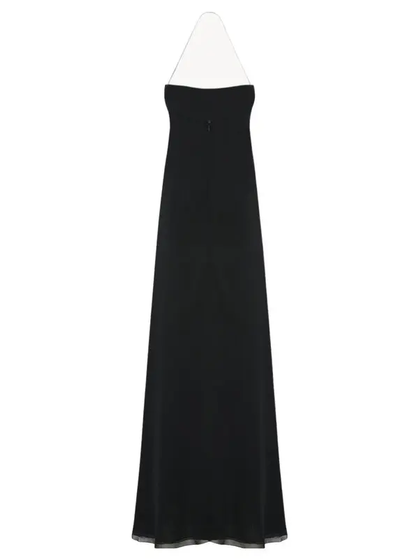 THE ROW Javier Silk Georgette Halterneck Dress - Black