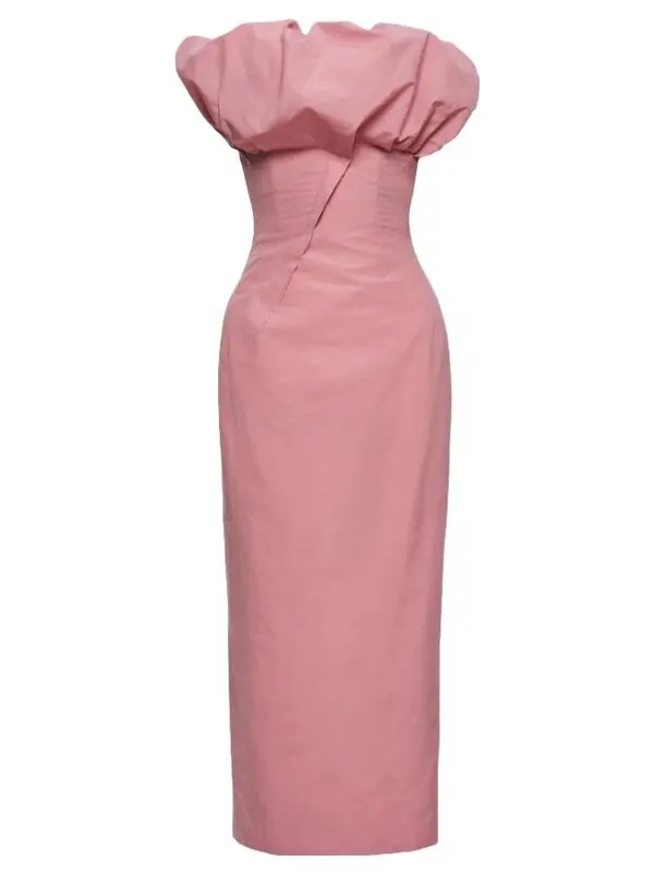 Magda Butrym Sculptural Neckline Fitted Dress - Pink