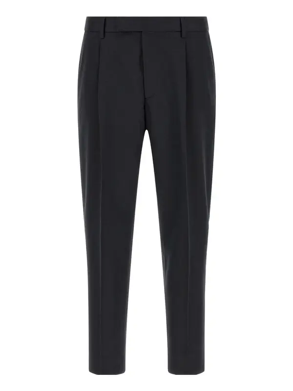 Zegna Pleated Tapered Trousers - Blue