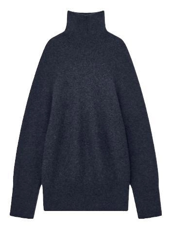 Giorgio Armani Oversized Turtleneck Sweater In Pure Cashmere Jersey - Grey
