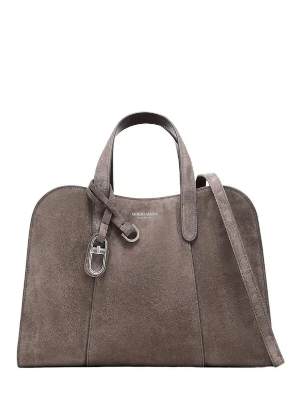 Giorgio Armani Structured Shoulder Bag With Detachable Strap - Brown