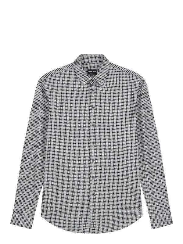 Giorgio Armani Geometric Flock Print Shirt - Patterned