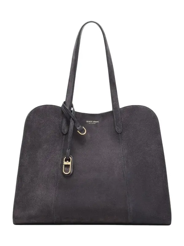Giorgio Armani Suede Structured Tote Bag - Grey