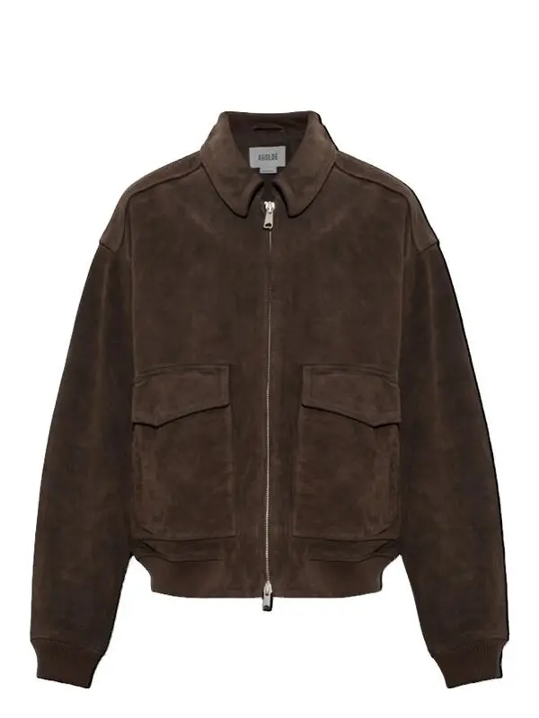 AGOLDE Collared Long-sleeved Casual Jacket - Brown