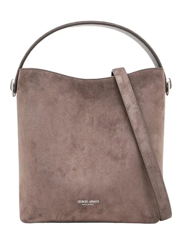 Giorgio Armani Suede Crossbody Shoulder Bag - Brown