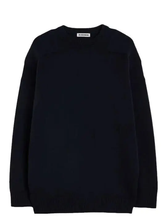 JIL SANDER Long Sleeve Crewneck Jumper - Navy