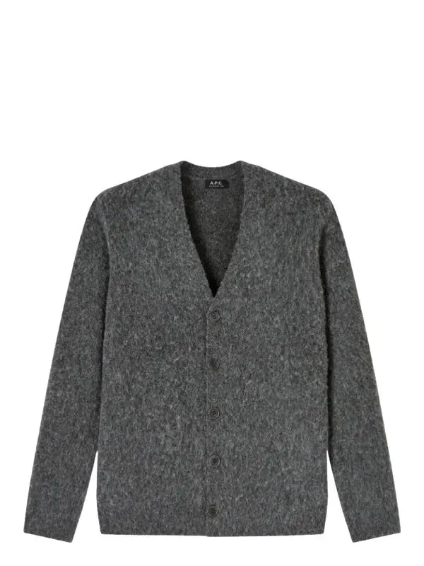 A.p.c. V-neck Buttoned Cardigan - Anthracite