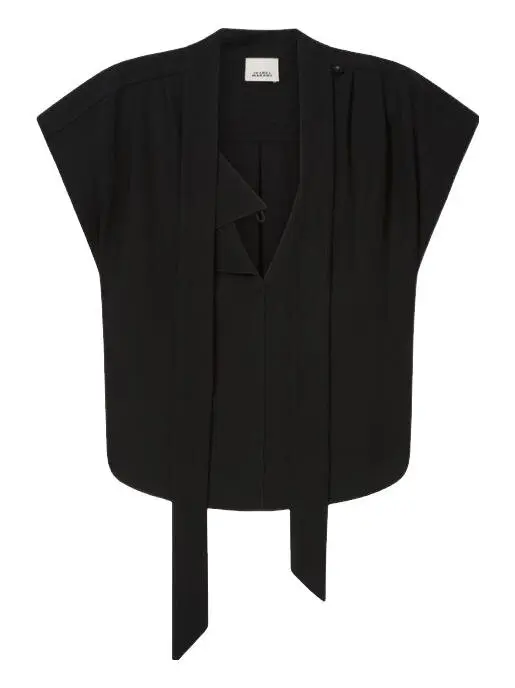 Isabel Marant Étoile Selene Sleeveless Crepe Blouse - Black