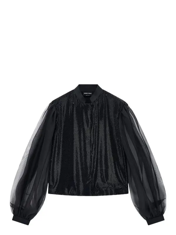 Giorgio Armani Embellished Long Sleeve Top - Black