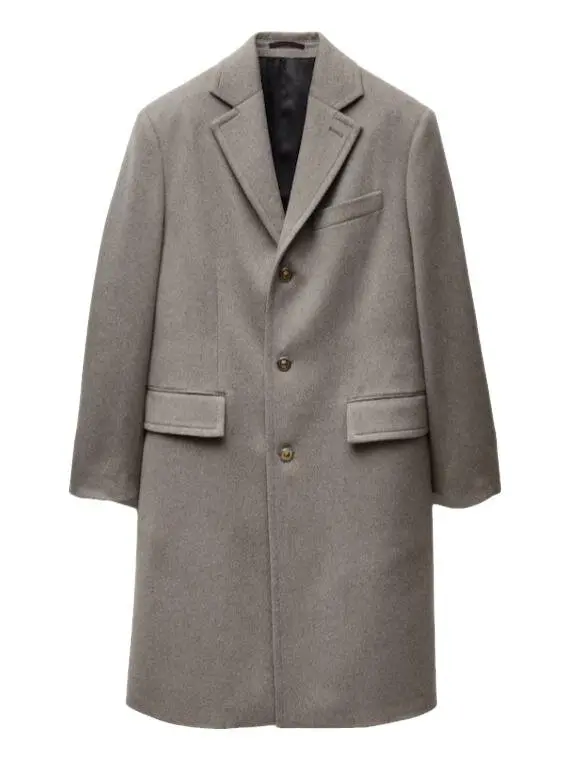 Versace Single-breasted Long Coat - Grey